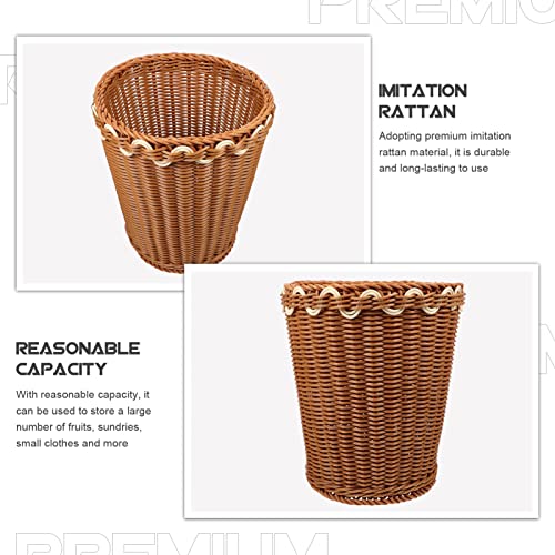 Cabilock Office Garbage Bin Multipurpose Sundries Wastebasket Waste Trash Living Bucket Hyacinth for Rattan Flower Multi-Function Bathroom Finishing Wicker Storage Home Can Pots Basket