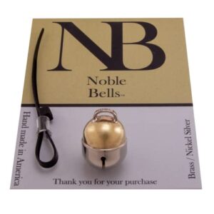 noble bells - handmade in usa, extra loud multifaceted clacker, collar bell for cats and dogs, premium brass and nickel silver, small