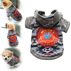 HonpraD Chihuahua Dog Clothes Jacket Sweatshirt Color Shirt Winter Stitching Print Cat Coat Pet Clothing Small Dog Shirt Girl Set