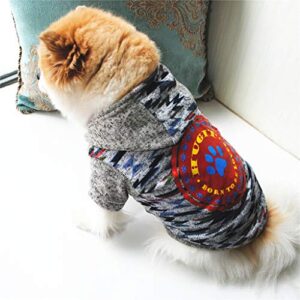 HonpraD Chihuahua Dog Clothes Jacket Sweatshirt Color Shirt Winter Stitching Print Cat Coat Pet Clothing Small Dog Shirt Girl Set