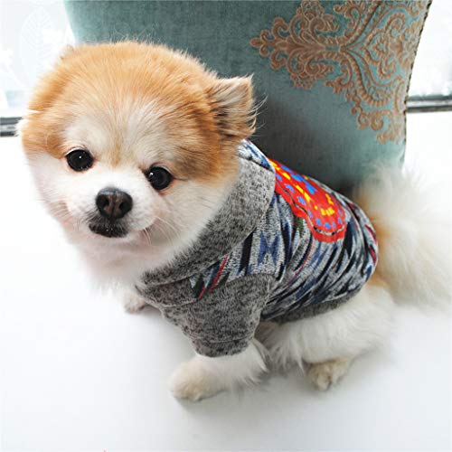 HonpraD Chihuahua Dog Clothes Jacket Sweatshirt Color Shirt Winter Stitching Print Cat Coat Pet Clothing Small Dog Shirt Girl Set