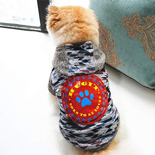 HonpraD Chihuahua Dog Clothes Jacket Sweatshirt Color Shirt Winter Stitching Print Cat Coat Pet Clothing Small Dog Shirt Girl Set