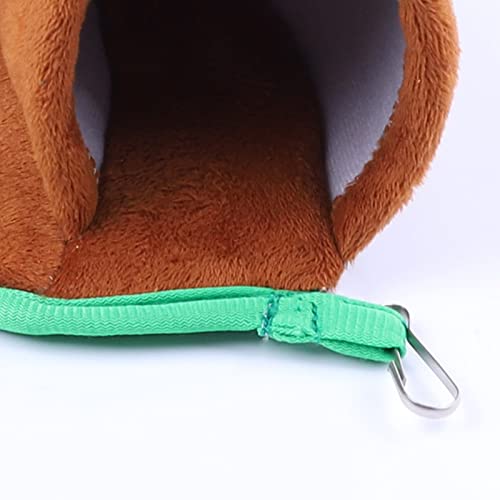 Honrane Pet Tunnel Collapsible Tube Toy Tunnel, Guinea Pigs Hammock Comfortable Breathable Hideout Tunnel Hamster Ferret Rat Nest Hanging Bed for Small Animal Coffee