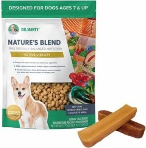 dr. marty nature's blend for active vitality seniors freeze dried raw dog food, 16 oz