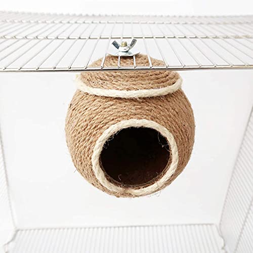 Birdhouse, Parakeet Bird Nest for Cage Coconut Shell Rope Weave Bird Breeding Nest for Budgie Parakeet Conure Canary Lovebird