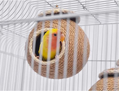 Birdhouse, Parakeet Bird Nest for Cage Coconut Shell Rope Weave Bird Breeding Nest for Budgie Parakeet Conure Canary Lovebird