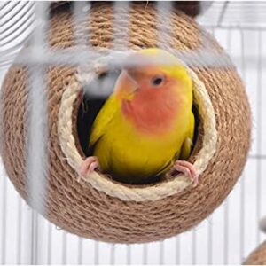 Birdhouse, Parakeet Bird Nest for Cage Coconut Shell Rope Weave Bird Breeding Nest for Budgie Parakeet Conure Canary Lovebird