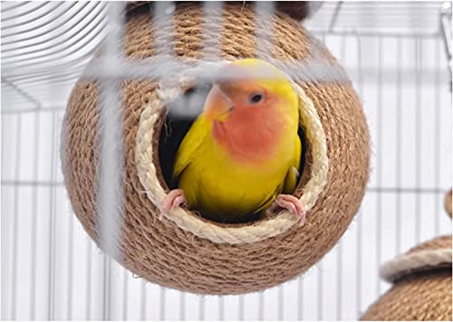 Birdhouse, Parakeet Bird Nest for Cage Coconut Shell Rope Weave Bird Breeding Nest for Budgie Parakeet Conure Canary Lovebird