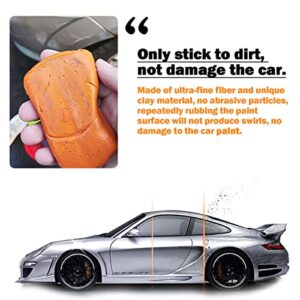 Tizoerly Car Clay Bar 5 Pack 500g, Premium Grade Clay Bars Auto Detailing Magic Clay Bar Kit with Towel Clay Bar Cleaner with Washing and Adsorption Capacity for Car Wash Car Detailing Clean（Orange）