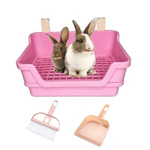 wewaykgj large rabbit litter box rabbit potty box pet corner toilet bunny litter pan potty trainer for adult rabbits,adult rats,adult chinchilla,rex rabbits, ferrets, adults guinea pigs