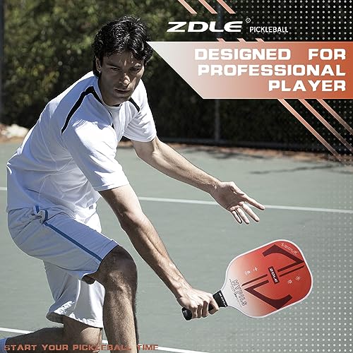 Zdle Pickleball Paddles Pickleball Set of 2, 16 mm Glass Fiber and Thicker Polypropylene Core,8 OZ Lightweight Pickleball Paddle Pickleball Rackets Pickle Ball Raquette Set of 2