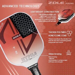 Zdle Pickleball Paddles Pickleball Set of 2, 16 mm Glass Fiber and Thicker Polypropylene Core,8 OZ Lightweight Pickleball Paddle Pickleball Rackets Pickle Ball Raquette Set of 2