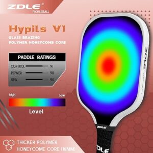 Zdle Pickleball Paddles Pickleball Set of 2, 16 mm Glass Fiber and Thicker Polypropylene Core,8 OZ Lightweight Pickleball Paddle Pickleball Rackets Pickle Ball Raquette Set of 2