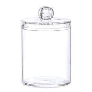 cubtol lid pads swab clear ball with canister holder, qtip bathroom for organizer organization storage pad small dispenser plastic transparent organizer, holder cotton containers vanity