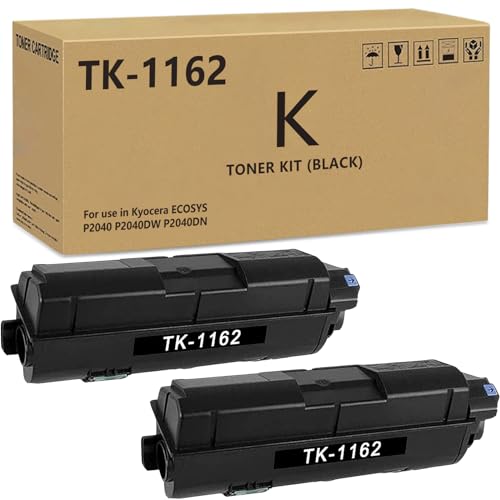 APRONE TK1162 TK-1162 Toner Cartridge Replacement for Kyocera TK-1162 1T02RY0US0 Use for ECOSYS P2040 P2040DW P2040DN Printer 7,200 Pages Extra High Capacity (Black,2-Pack)