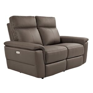 lexicon belridge power double reclining loveseat, raisin