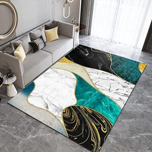 Colored Paint Graffiti Strip Rug, Line Marble Apartment Carpet, Non-Slip Mat Soft and Comfortable Feet Suitable for Living Room Study Bedroom Dining Room7x5ft/150x210cm