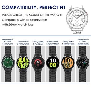 WINGLE for Galaxy Watch 5 Band Pro 45mm 44mm, Galaxy Watch 6 Band Classic 47mm 43mm 44mm 40mm, Samsung Galaxy Watch 4 Band Classic 46mm 42mm for Men Galaxy Watch 3/Gear S2 20mm Metal Bands, Black