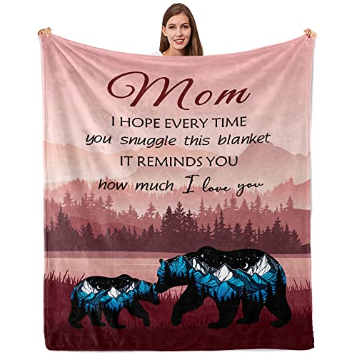 Qotuty Mothers Day for Mom, Gifts for Mom from Daughter Blankets 60"x50", Birthday Gifts for Mom, Mom Birthday Gifts from Daughter, Best Mom Gifts from Son Daughter, Gift for Mom Throw Blanket