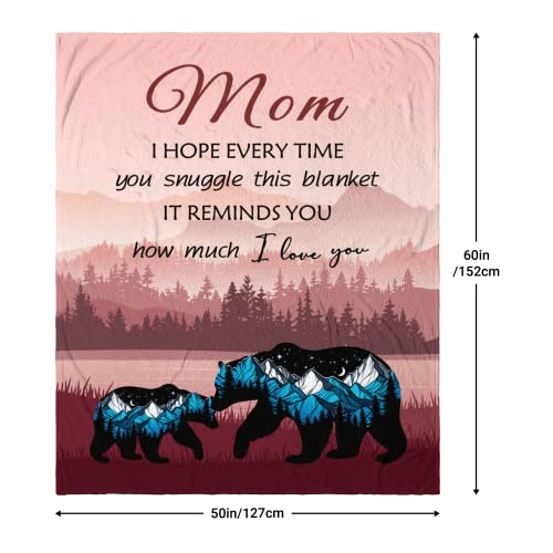 Qotuty Mothers Day for Mom, Gifts for Mom from Daughter Blankets 60"x50", Birthday Gifts for Mom, Mom Birthday Gifts from Daughter, Best Mom Gifts from Son Daughter, Gift for Mom Throw Blanket