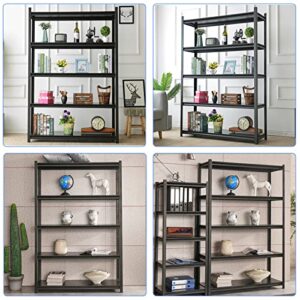 BEESTMUEBLE 5 Tier Garage Shelving, Storage Shelves Heavy Duty Shelving, Adjustable Metal Shelf Rack and Shelf Units, Garage Shelving Heavy Duty Warehouse Industrial Shelving, 47.2" W x 18" D x 78" H