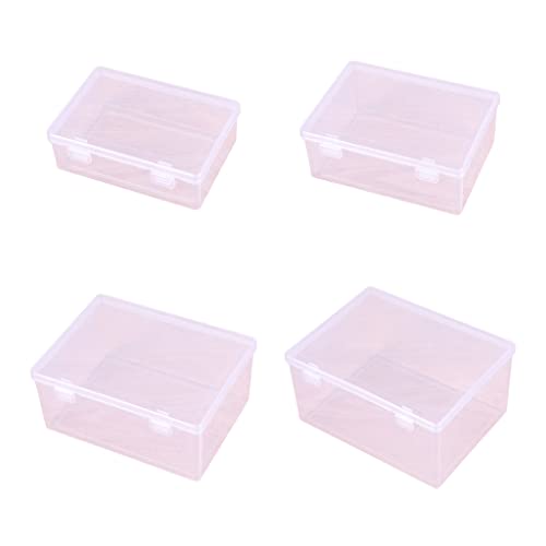 yungluner Jewelry Storage Box Practical Clear Storage Box with Lid Small Storage-Bins Transparent Storage Container - Hanging Organizer Rack Shelf Bedside for Office Home (M)