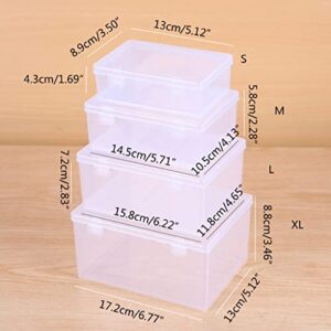 yungluner Jewelry Storage Box Practical Clear Storage Box with Lid Small Storage-Bins Transparent Storage Container - Hanging Organizer Rack Shelf Bedside for Office Home (M)