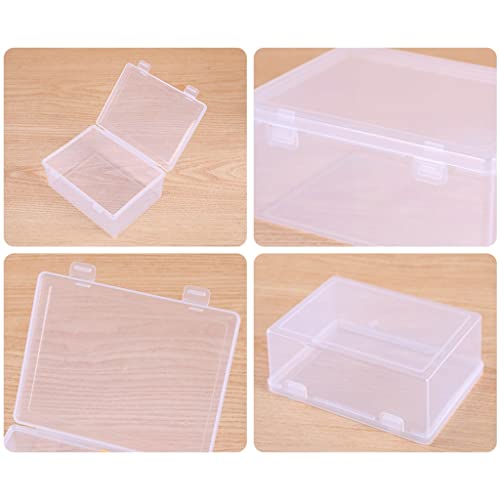 yungluner Jewelry Storage Box Practical Clear Storage Box with Lid Small Storage-Bins Transparent Storage Container - Hanging Organizer Rack Shelf Bedside for Office Home (M)