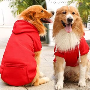 Cute Cat Clothes for Boy Cats Pet Autumn and Winter Fleece Pocket Sweatshirt Solid Color Zipper Tops Cats and Dogs Hoodies Red Warm Pet Puppies Clothes for Girls Christmas Outfits