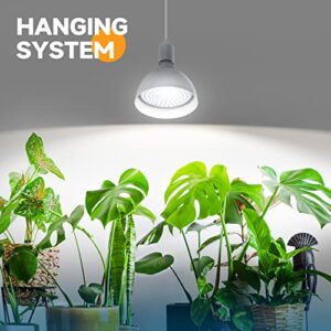 Barrina LED Grow Light Bulb with Timing and Hanging System, 25W Full Spectrum, 4H/9H/14H Timer, Hanging Grow Lights for Indoor Plants with 16.4FT Power Cord, Plug in Pendant Light for Plants