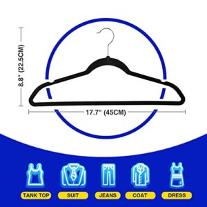 Ulimart Velvet Hangers - Hangers 50 Pack - Upgraded Sturdy Felt Hangers for Closet,Hangers Non Slip & Space Saving,Clothes Hangers for Coats, Suit, Jackets, Pants & Dress