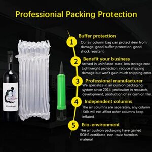 RESISSHO Wine Bottle Protector for Travel, 50 Pack Wine Bags for Travel Inflatable for Wine Fruit with Free Pump Wine Bottle Protector Air Column Cushion Sleeves for Packaging