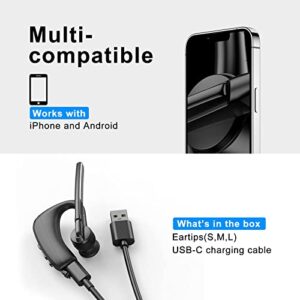 emotal Bluetooth Headset for Cellphones Dual-Mic ENC +CVC 8.0 Noise Cancelling APT-X HiFi Stereo 200Hours Standby 18Hours HD Talktime Bluetooth Earpiece Compatible with Storage Case (Blue Black, U8)