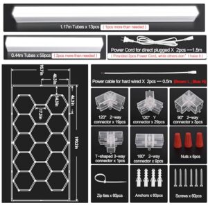 MODERN Hexagon Garage Light: Higher Brightness 720W 86400 Lumens Hexagon Led Garage Light with Rectangle Frame 6500K for Garage, Basement, Warehouse, Auto Beauty Shop, Car Detailing Shop etc.