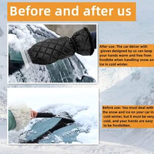 2 Pack Ice Scraper Mitt for Car Windshield,Ice Scraper with Glove Warming Car,Thickened Warm and Waterproof Ice Scraping Gloves,Snow Scraping Tools for Cars in Winter Accessories,Detachable Cleaner