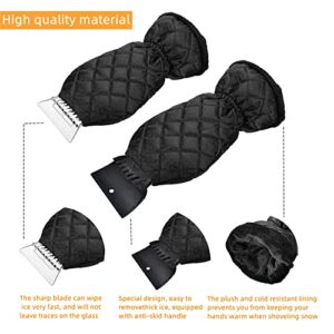 2 Pack Ice Scraper Mitt for Car Windshield,Ice Scraper with Glove Warming Car,Thickened Warm and Waterproof Ice Scraping Gloves,Snow Scraping Tools for Cars in Winter Accessories,Detachable Cleaner