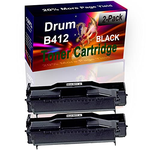 2-Pack Compatible Drum Unit Drum B412 use for OKI B411 B412 B431 B512 MB461 MB471 MB491 MB472 MB492 MB562 Printer Series(Black)