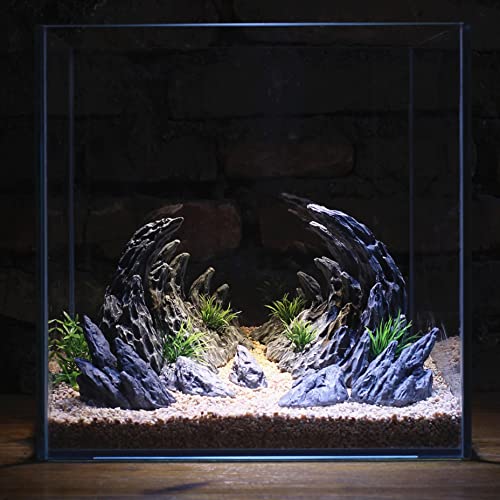 AWXZOM “Soul Valley” Aquarium Ornaments 2～5 Gallon Aquarium Decoration Model Kits, Include 7 pcs Resin Imitation Stone