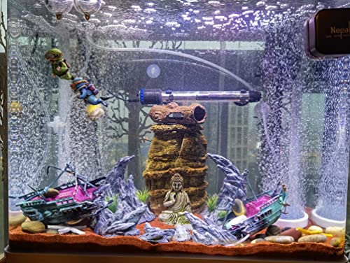 AWXZOM “Soul Valley” Aquarium Ornaments 2～5 Gallon Aquarium Decoration Model Kits, Include 7 pcs Resin Imitation Stone