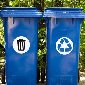 M METERXITY 6 Pack Recycle and Trash Can Sign Sticker - Classification Decal Labels Sort the Trash, Apply to Home Kitchen Garbage Use (5 Inch, Blue & Black)