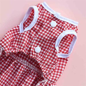 Puppy Outfits for Small Dogs Summer Autumn Bow Spring Knot Clothes Pet Summer Skirt Dress Cat Supplies Dress Wedding Plaid Stripes Pet Clothes Dog Outfit Small Girl