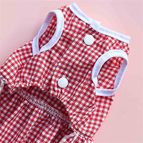 Puppy Outfits for Small Dogs Summer Autumn Bow Spring Knot Clothes Pet Summer Skirt Dress Cat Supplies Dress Wedding Plaid Stripes Pet Clothes Dog Outfit Small Girl