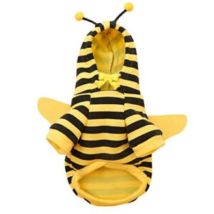 pet clothes for medium dogs cartoon bee printing sweater cats bee sweater set bee dressing supplies winter sweater 6 sizes clothes for small dogs girls dress