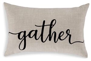 signature design by ashley whisperich minimalist rectangular indoor/outdoor pillow with scripted accent, 22" x 14", light brown & black