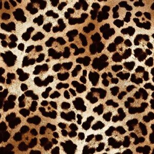 Texco Inc Printed Rayon Jersey Knit 4 Way Stretch/Leopard Pattern/Maternity, Apparel, DIY Fabric, Black Golden Brown 10 Yards