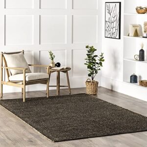 nuloom elfriede farmhouse jute blend accent rug, 3x5, charcoal