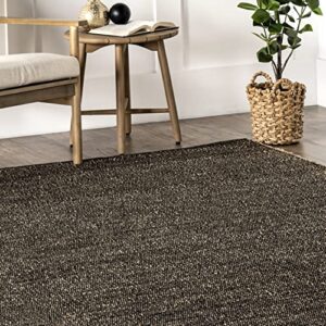 nuLOOM Elfriede Farmhouse Jute Blend Accent Rug, 3x5, Charcoal