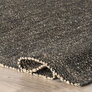 nuLOOM Elfriede Farmhouse Jute Blend Accent Rug, 3x5, Charcoal