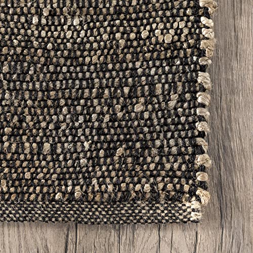 nuLOOM Elfriede Farmhouse Jute Blend Accent Rug, 3x5, Charcoal