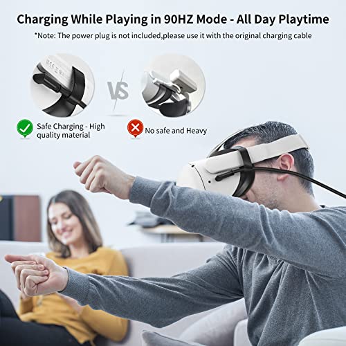 VR Link Cable Compatible with Oculus Quest 2, 16FT VR Headset Cable with Separate Charging Port, 5Gbps High Speed Data Transfer Charging Cable, USB 3.0 Type A to C Cable for VR Headset and Gaming PC